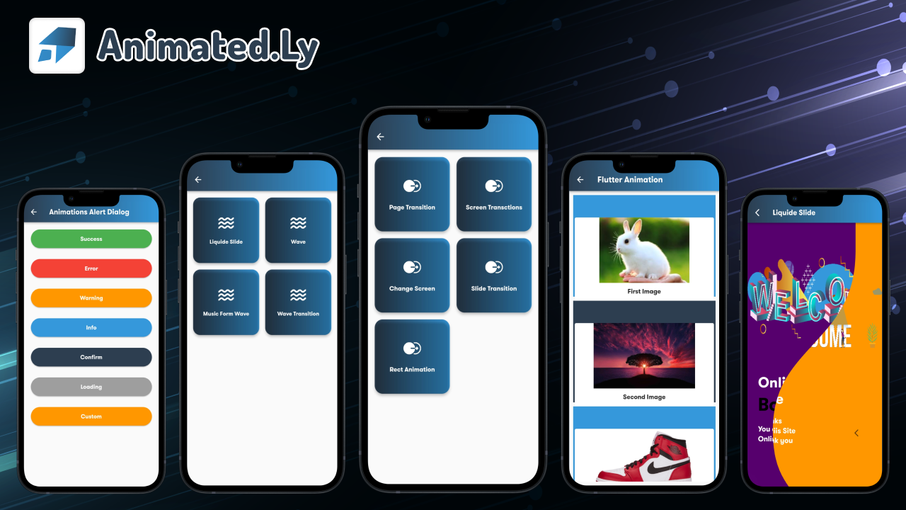 Animated.Ly - 170+ Animations in Flutter | Android, iOS compatible by techlyft1